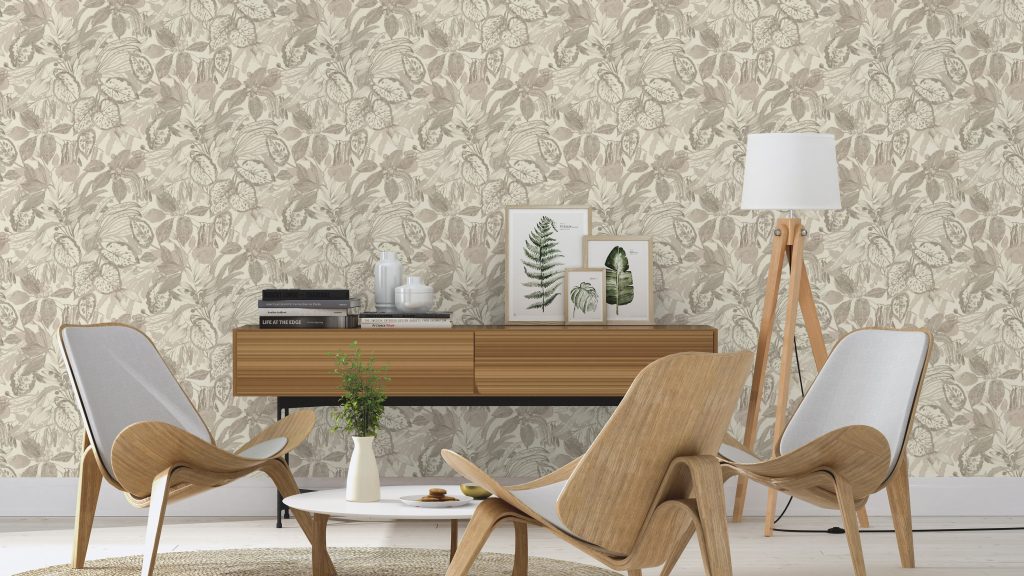 Papel mural Hojas y flores 554915 | Colección LIVERNA • Cinthiasa